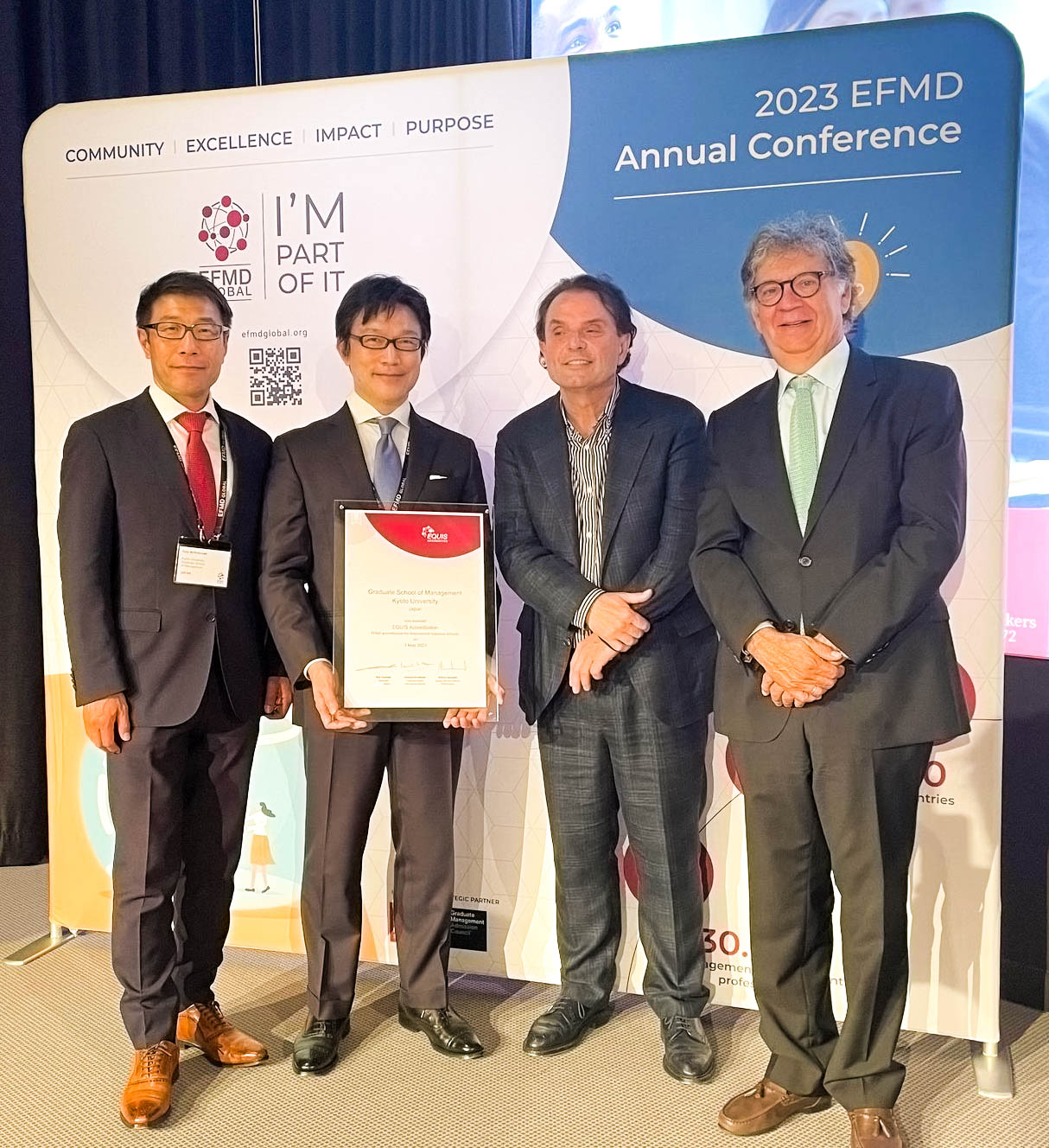 経営管理大学院がEFMD Annual ConferenceにおいてEQUISアワードを受賞しました | 京都大学経営管理大学院